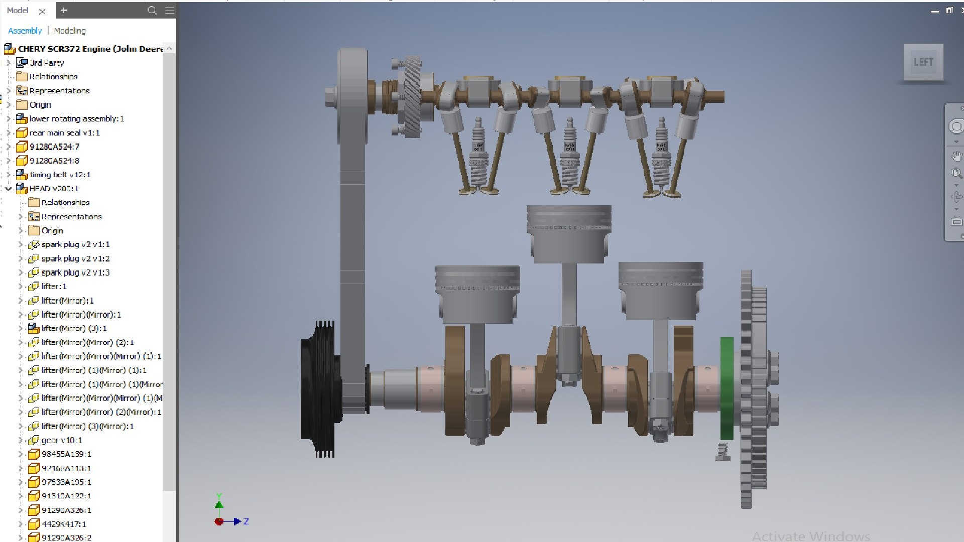3D 3 Engine Piston And Crankshaft CHERY SCR372 - TurboSquid 1796912