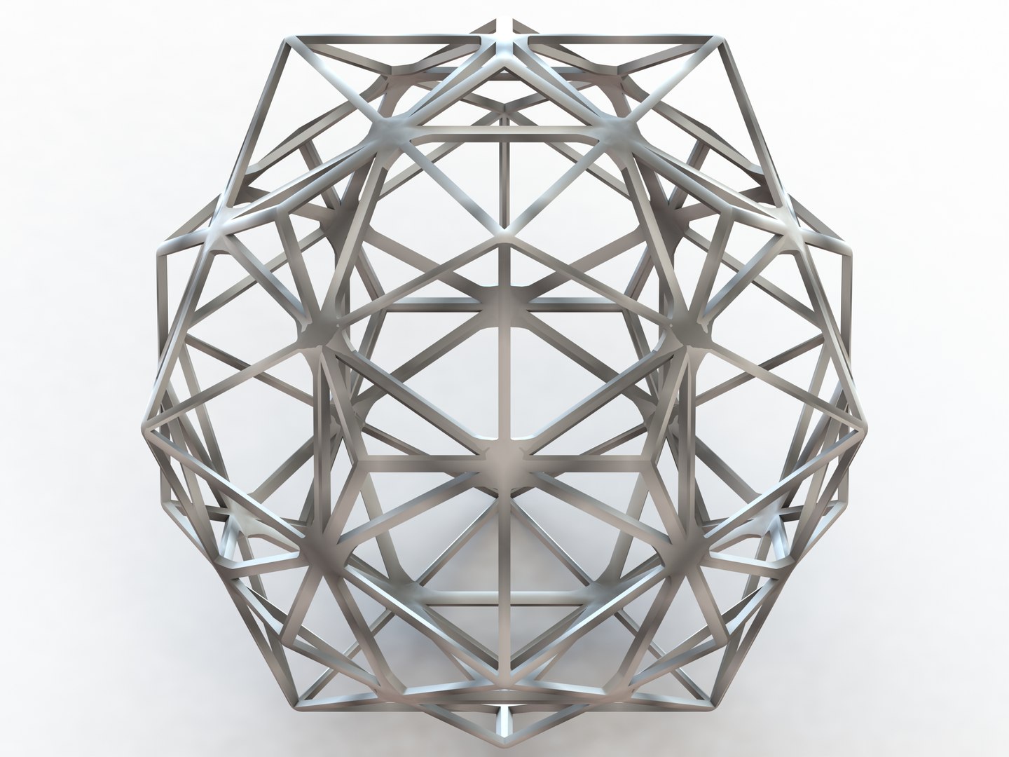 Wireframe Shape Compound Of Dodecahedron And Icosahedron 3D Model ...