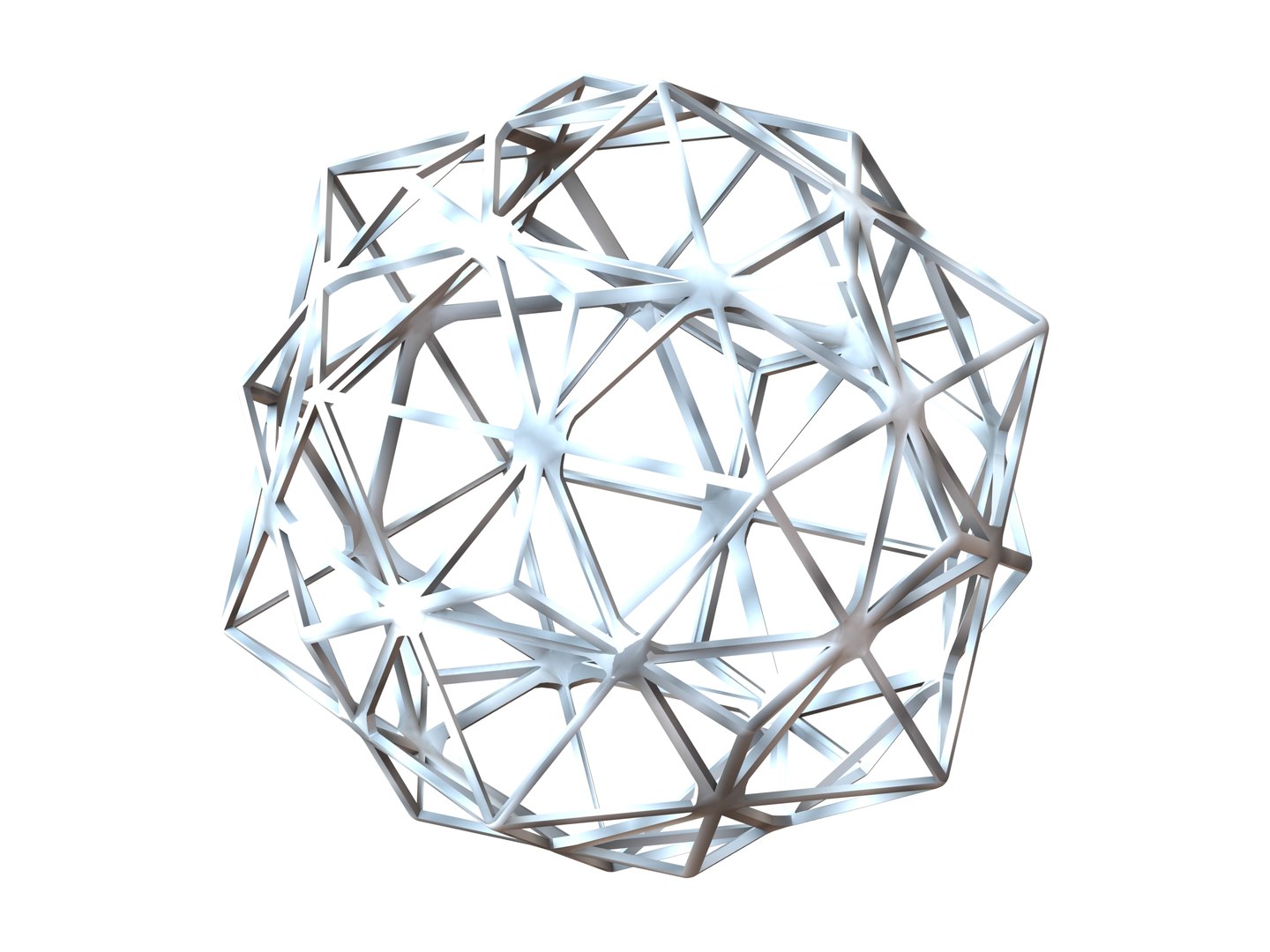 Wireframe Shape Compound Of Dodecahedron And Icosahedron 3D Model ...