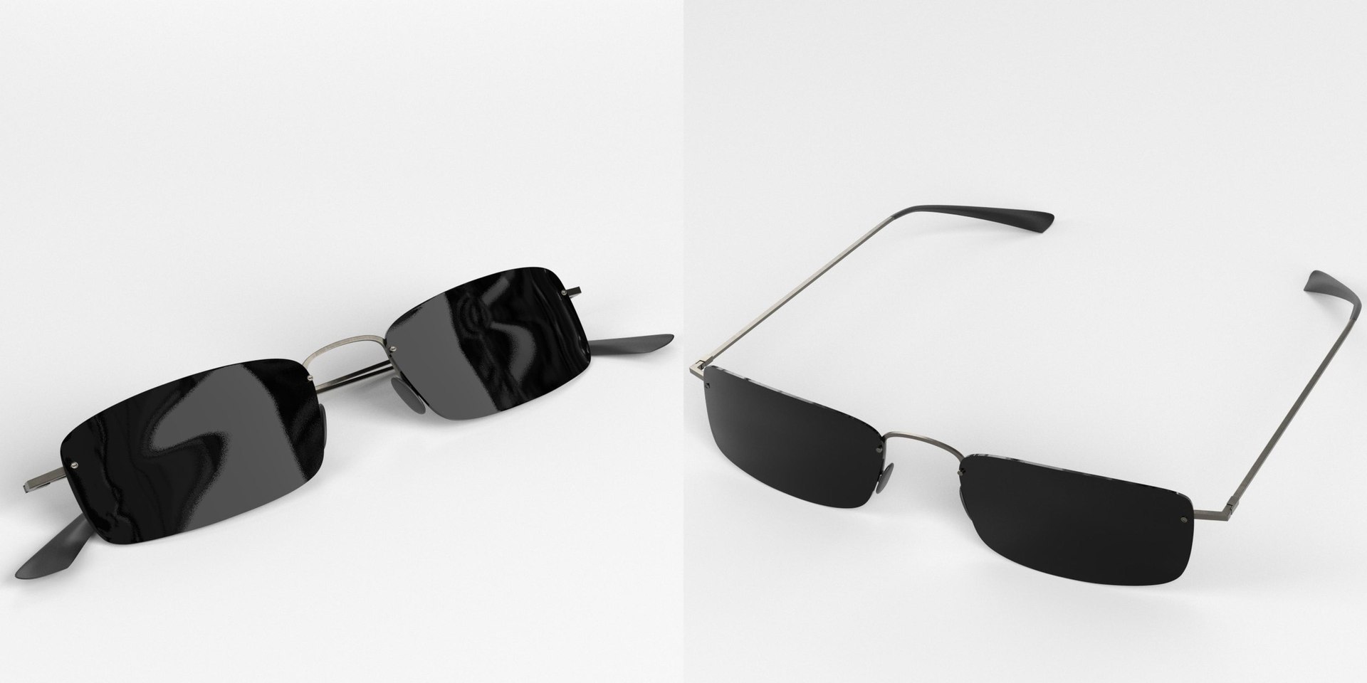 Sunglasses Rimless Model Turbosquid 1948323