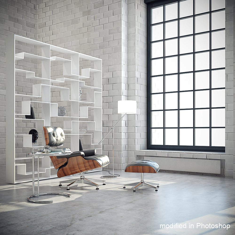 3d model loft kitchen dining