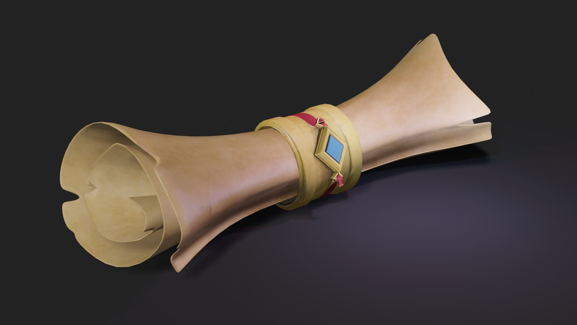 3D model sealed magic scroll paper - TurboSquid 1643018