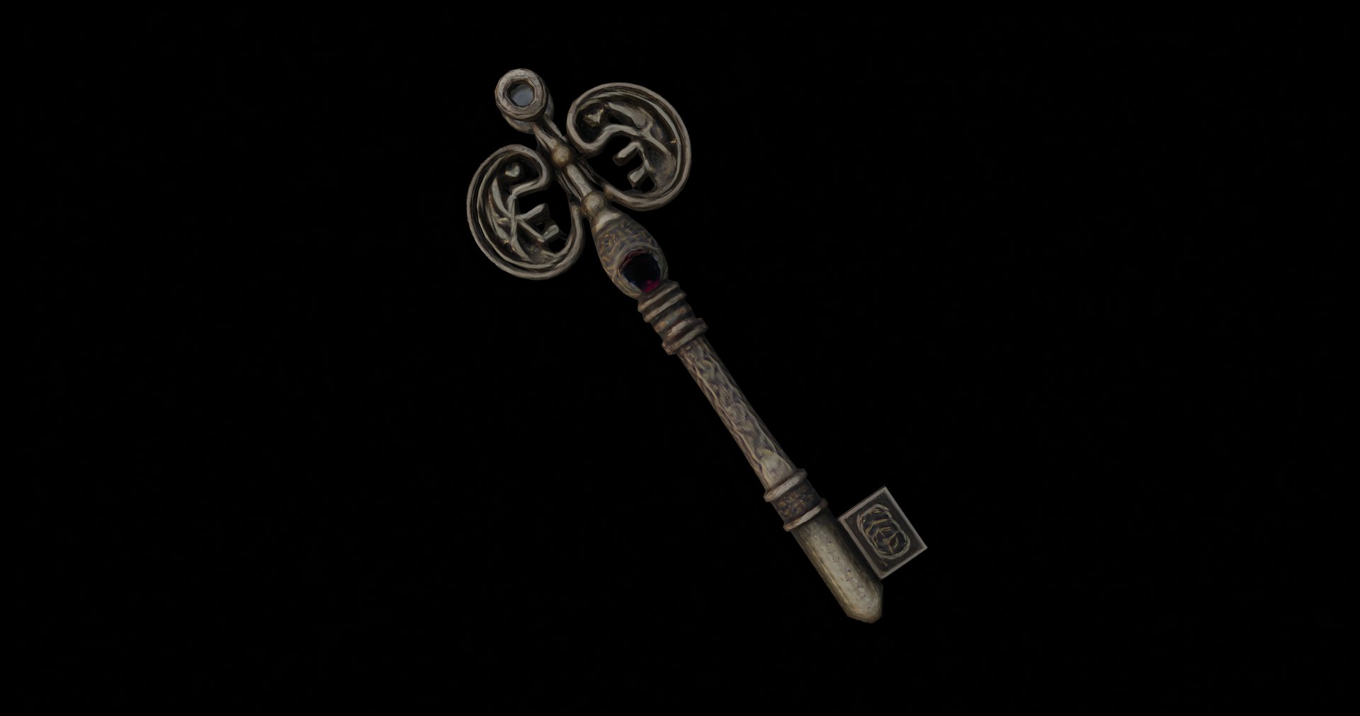 Ancient Ornate Key With Gemstone Accents 3D - TurboSquid 2361603