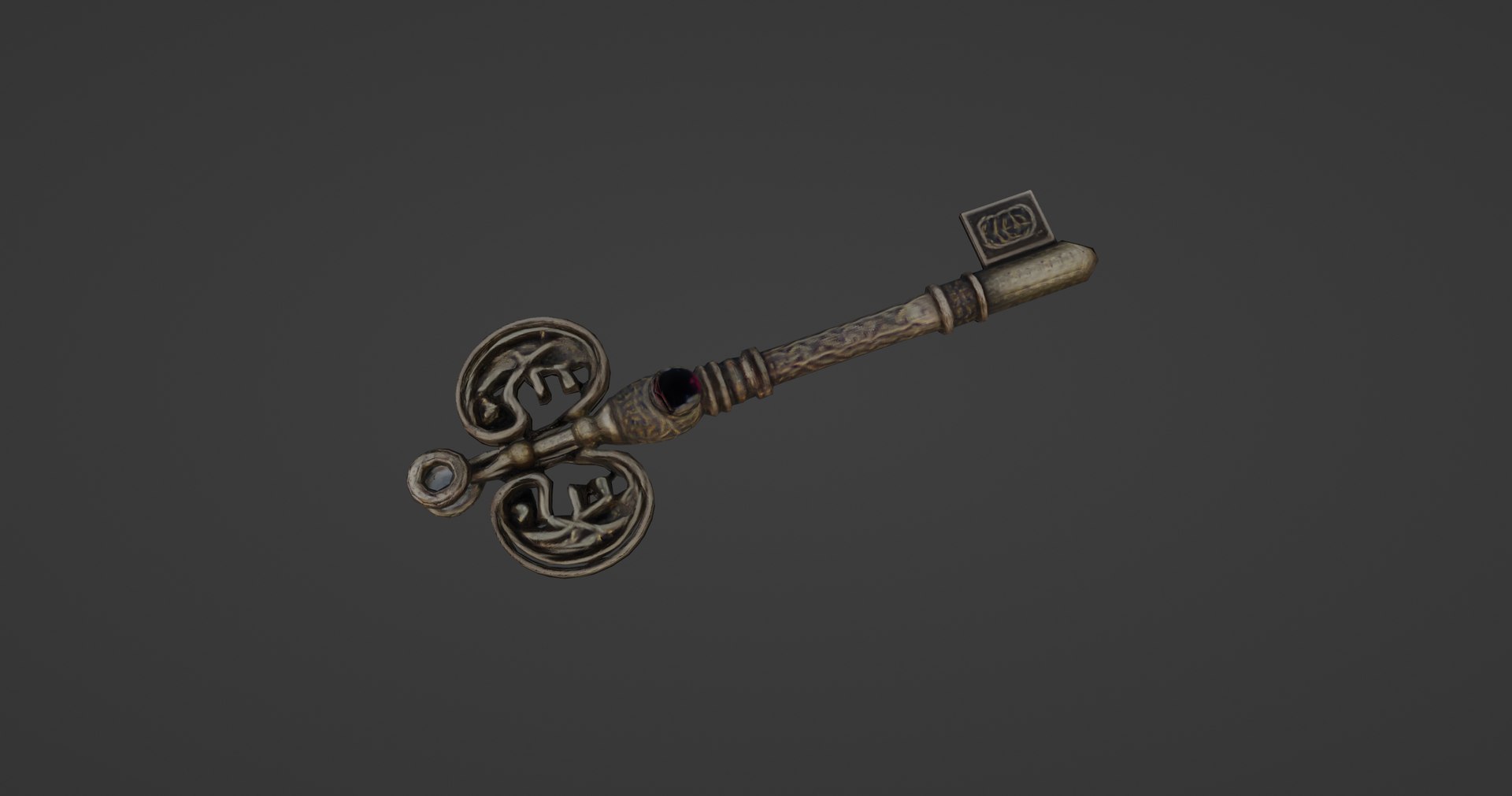 Ancient Ornate Key With Gemstone Accents 3D - TurboSquid 2361603