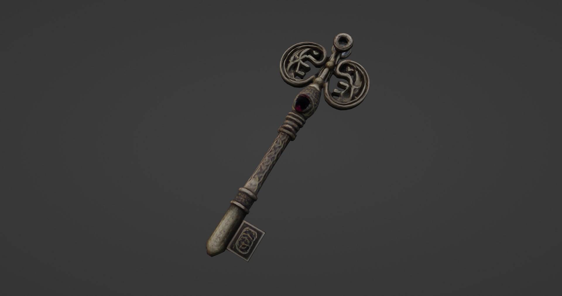 Ancient Ornate Key With Gemstone Accents 3D - TurboSquid 2361603
