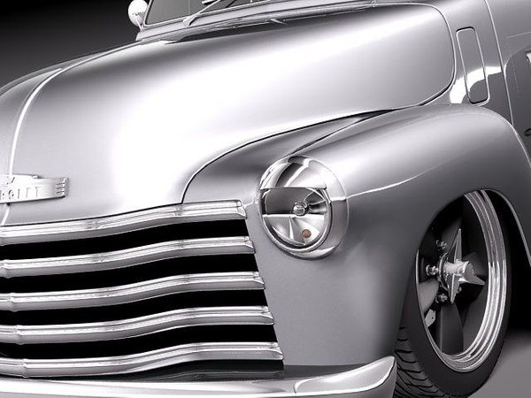 3d chevrolet pickup 1950 oldtimer model