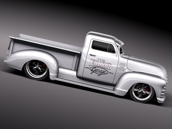 3d chevrolet pickup 1950 oldtimer model