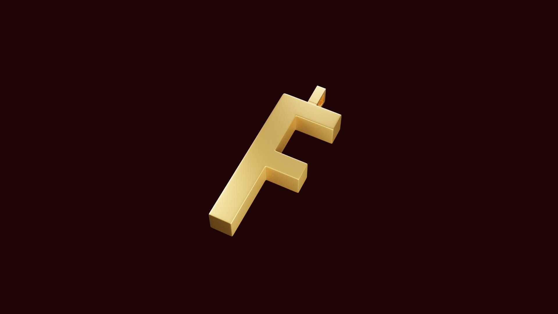3D F Letter Pendant - TurboSquid 2114232