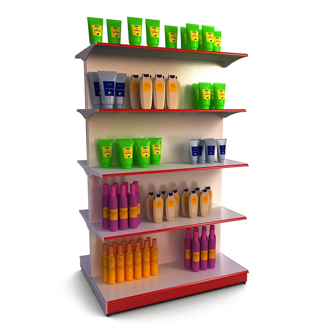 3d Supermarkets Shelving V1 02 Model