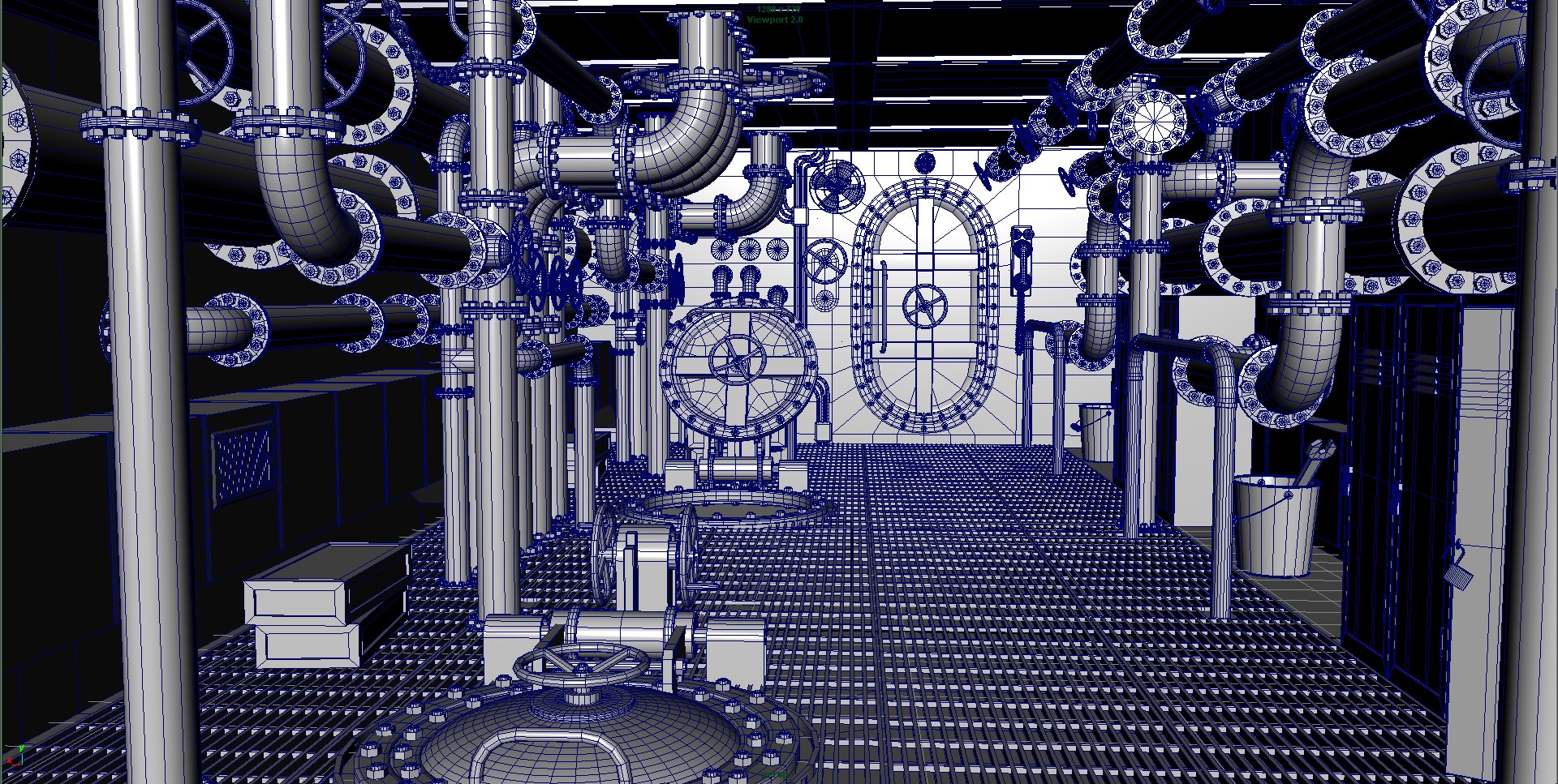 Interior Submarine 3d Model