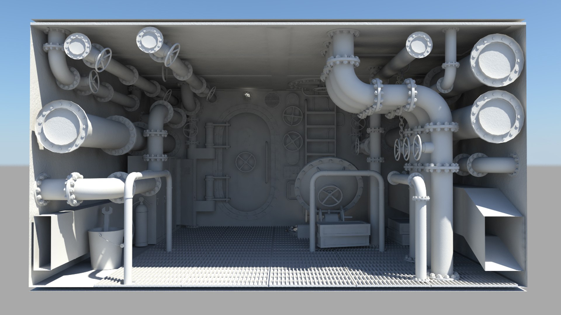 Interior Submarine 3d Model