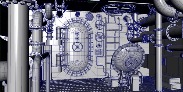 interior submarine 3d model