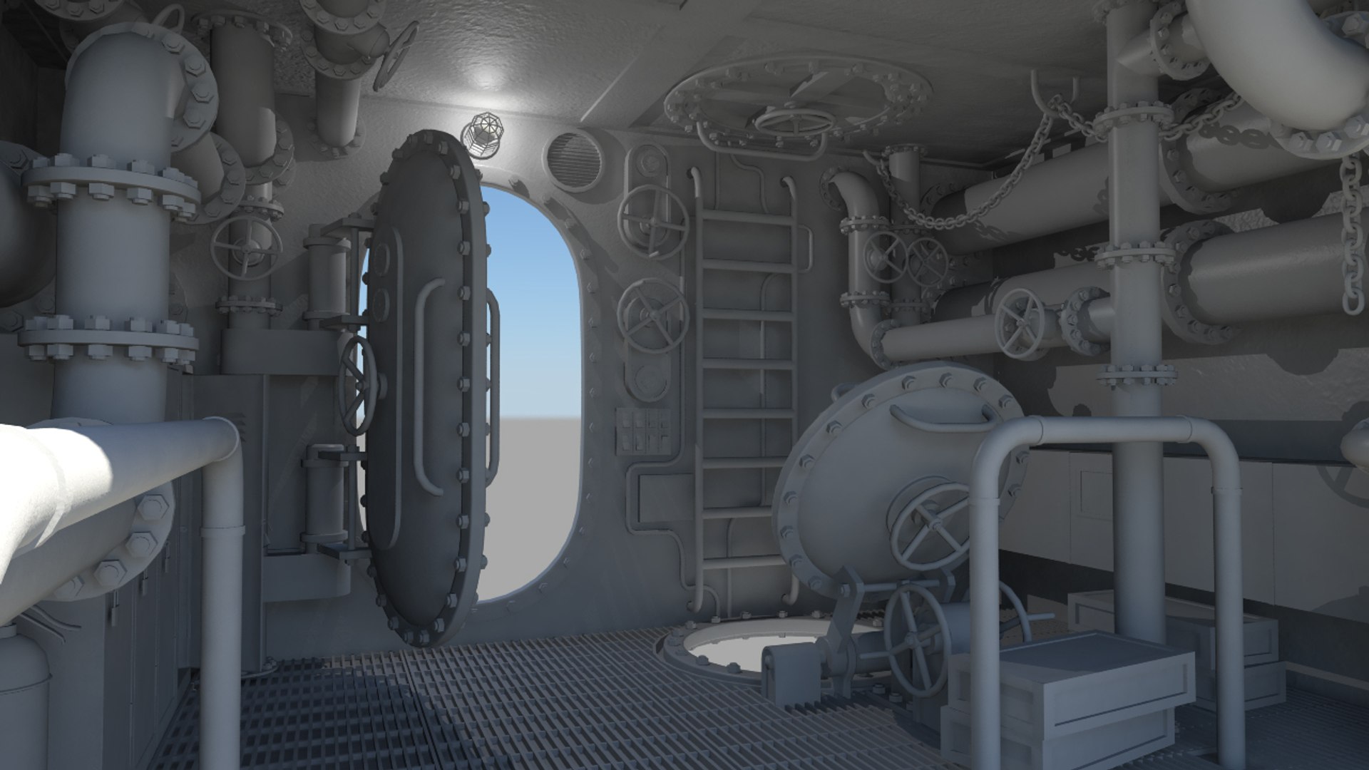 Interior Submarine 3d Model