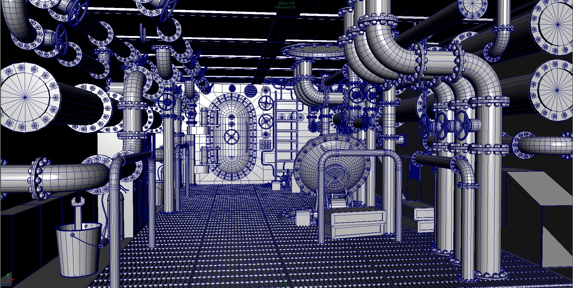 Interior Submarine 3d Model