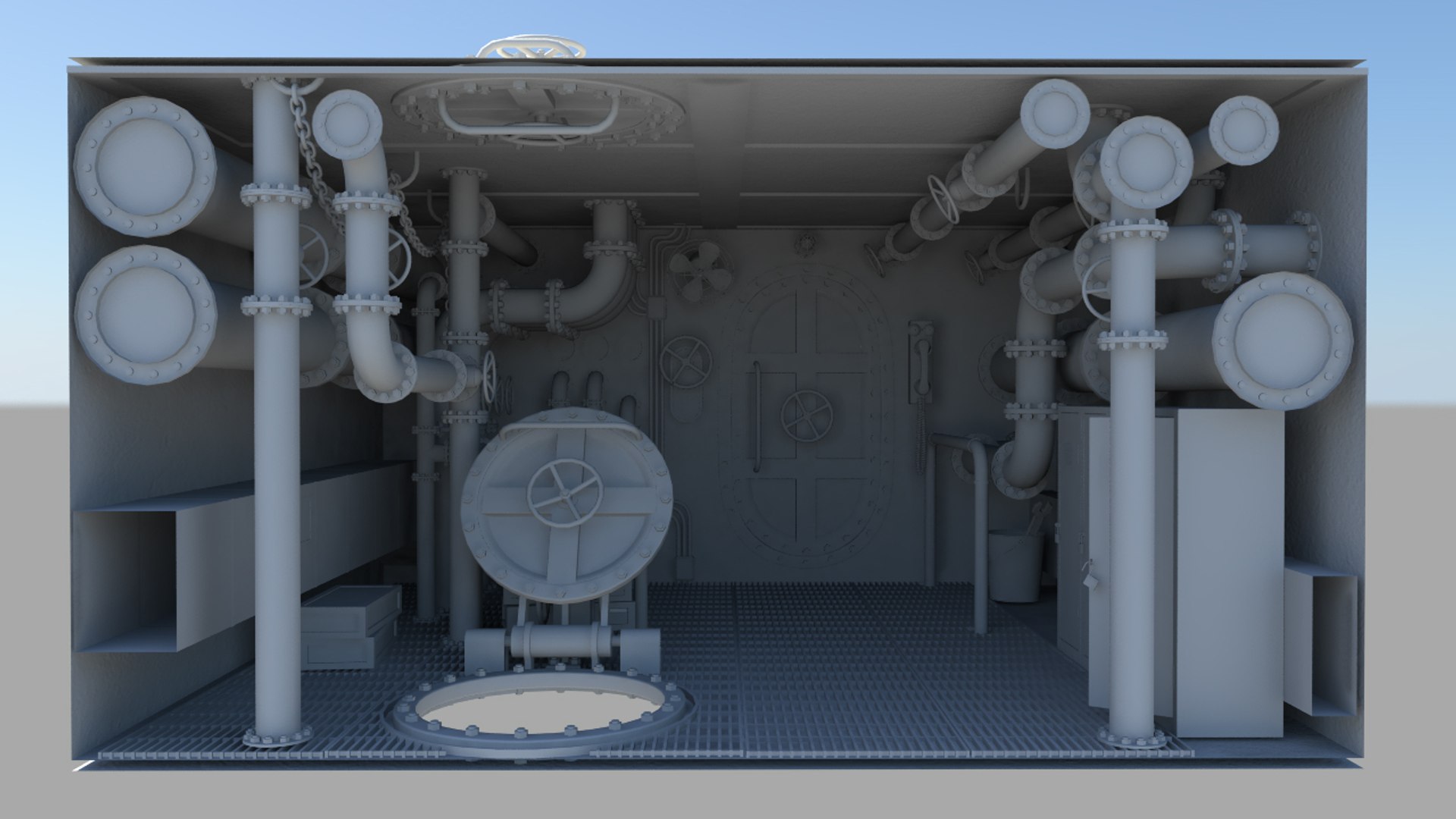 Interior Submarine 3d Model