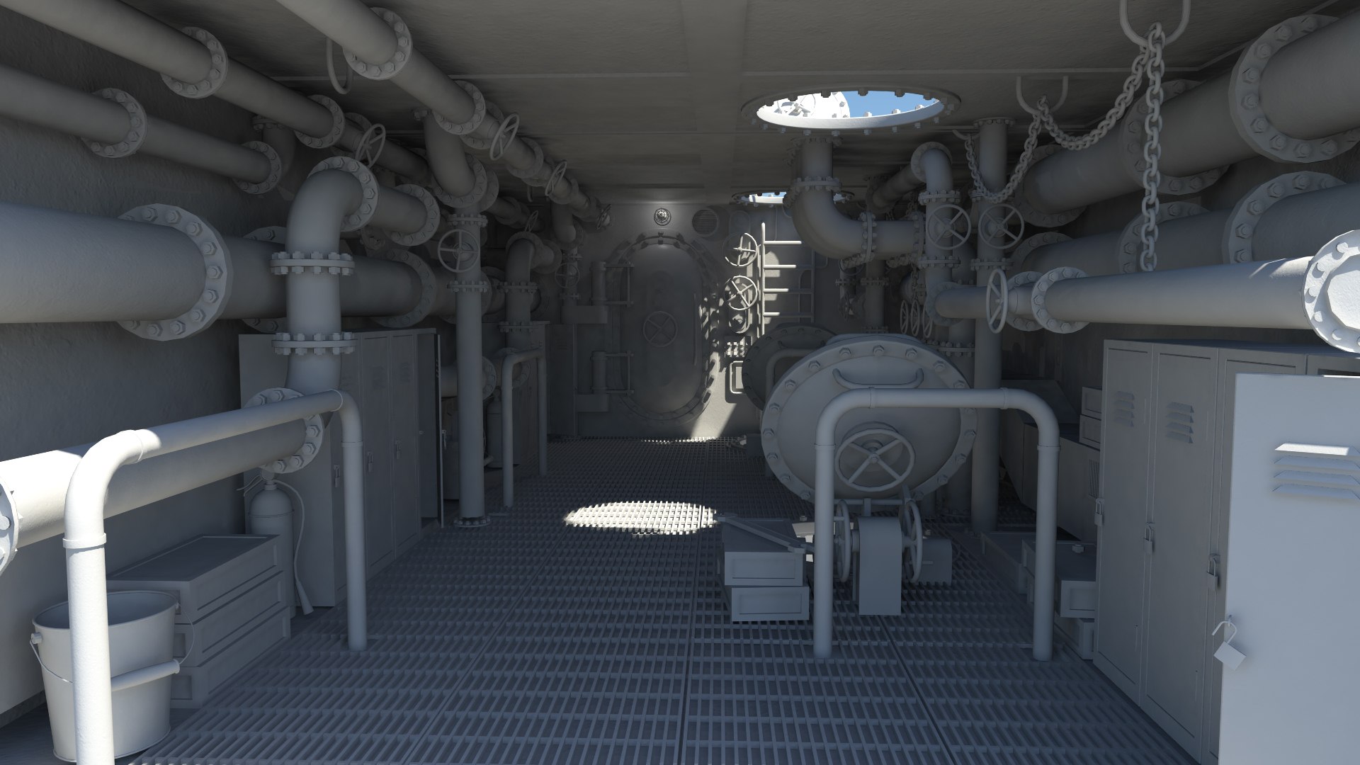 Interior Submarine 3d Model
