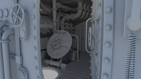 interior submarine 3d model