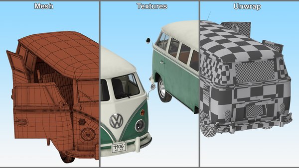 modelo 3d Volkswagen Tipo 2 Autobús Interior Sencillo - TurboSquid 2261826