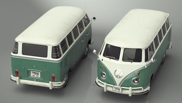 폭스바겐 2형 버스 심플한 인테리어 3D 모델 - TurboSquid 2261826
