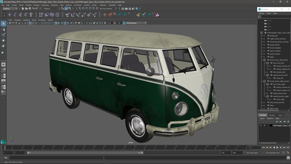 modelo 3d Volkswagen Tipo 2 Autobús Interior Sencillo - TurboSquid 2261826