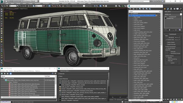 modelo 3d Volkswagen Tipo 2 Autobús Interior Sencillo - TurboSquid 2261826