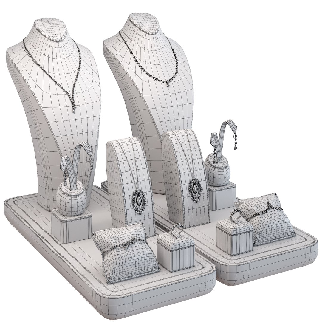 Stylish Jewelry Showcase 2 3D Model - TurboSquid 1940561
