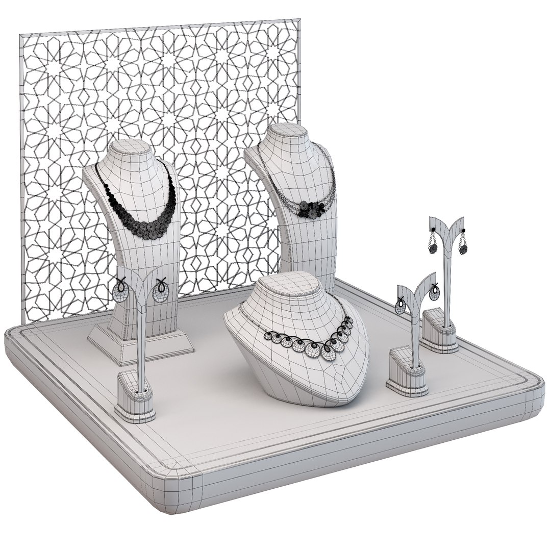 Stylish Jewelry Showcase 2 3D Model - TurboSquid 1940561