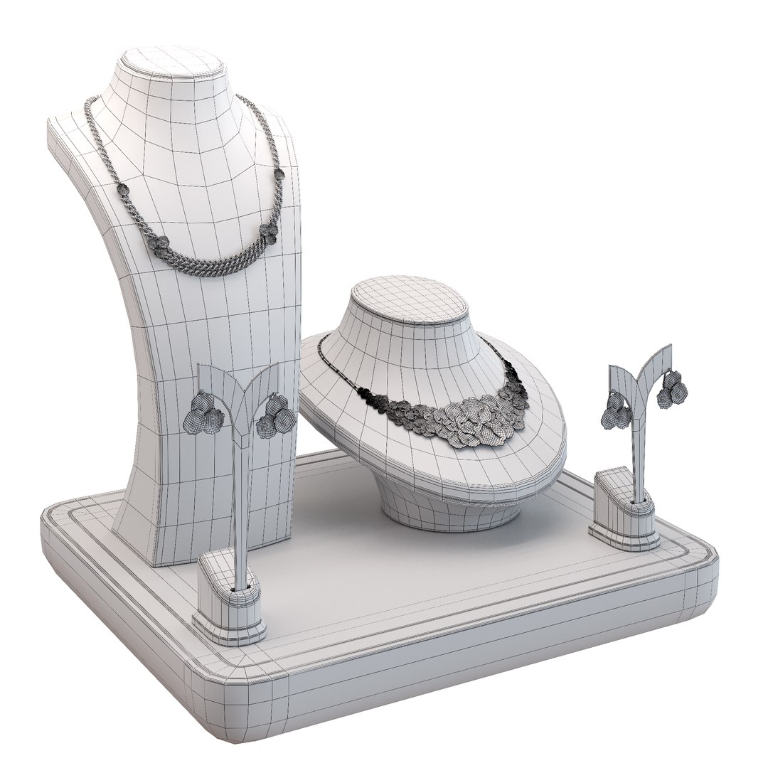Stylish Jewelry Showcase 2 3D Model - TurboSquid 1940561