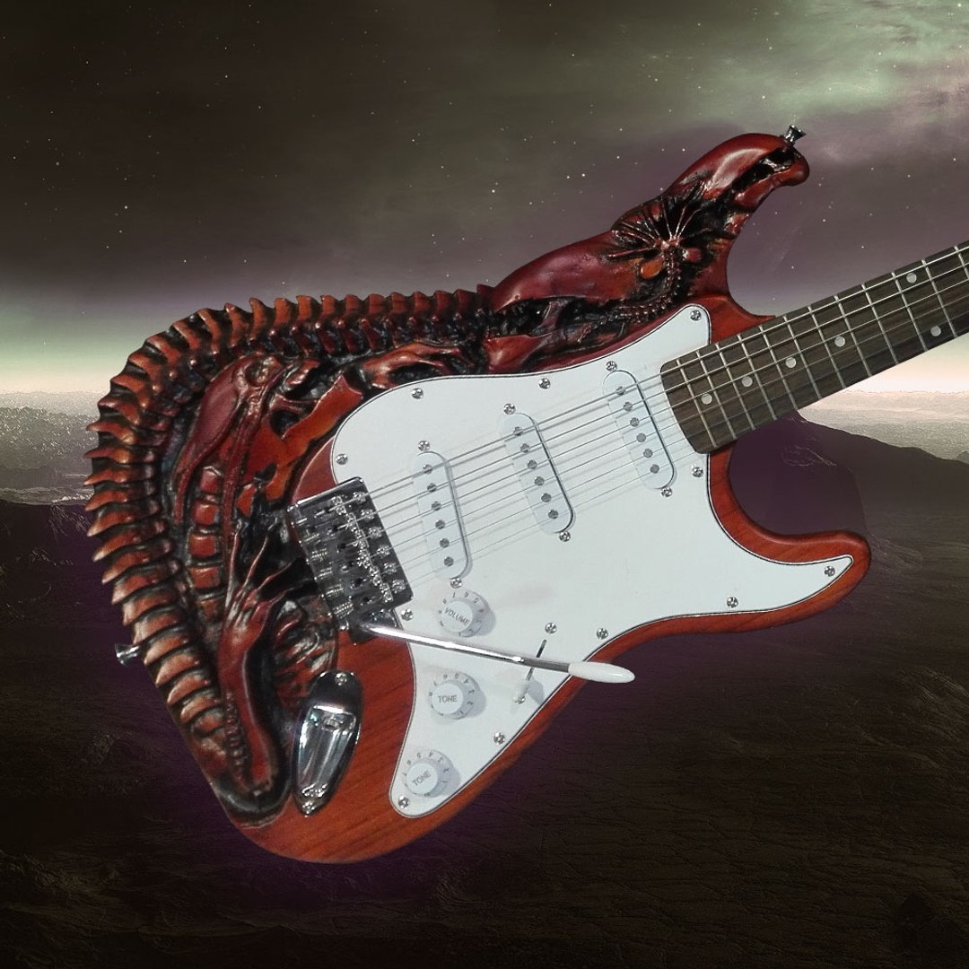 3D Carved Electric Guitar - TurboSquid 1239521