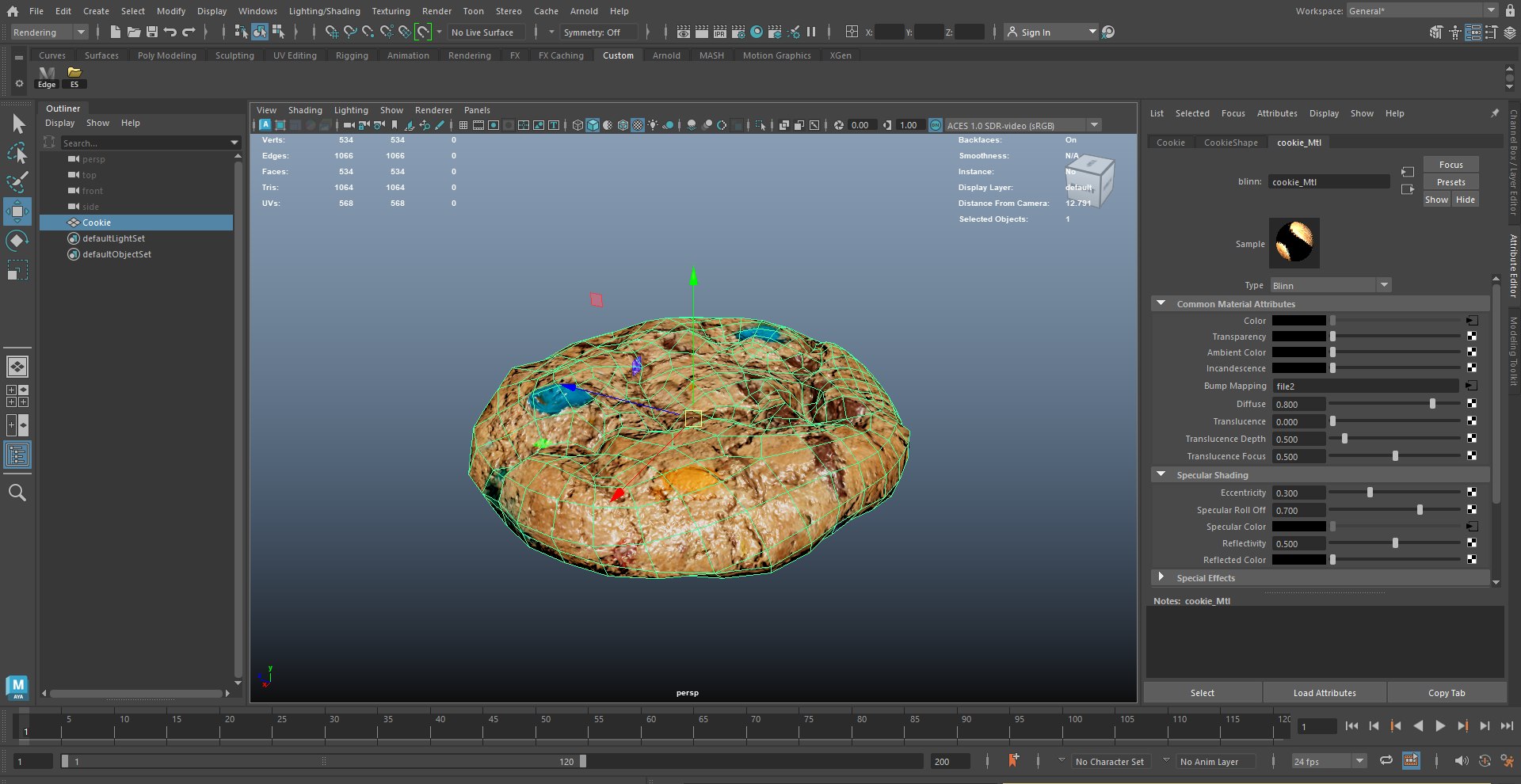 3D Colored Chip Cookie AR VR PBR Lowpoly with game ready 3d Model model ...