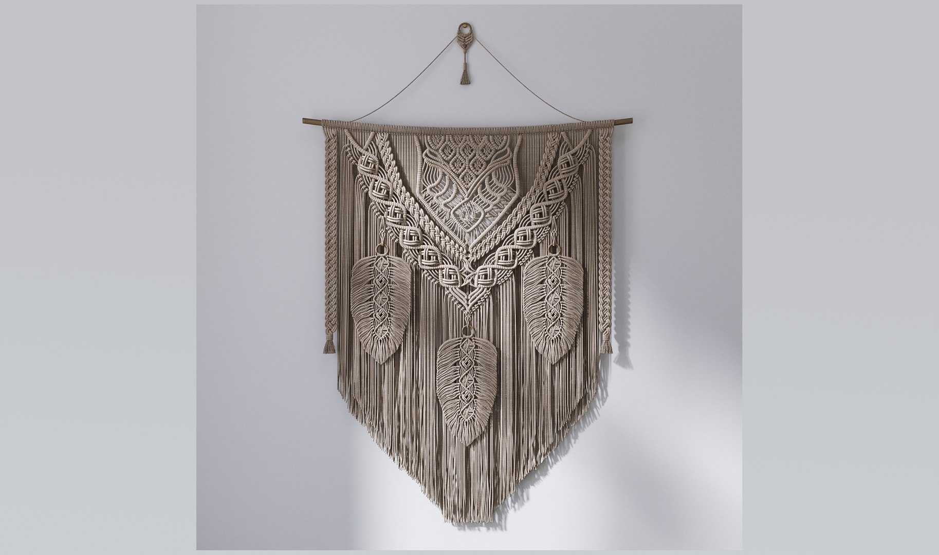 Decorative Set With Wall Hanging Macrame 3 3D Model - TurboSquid 1891013