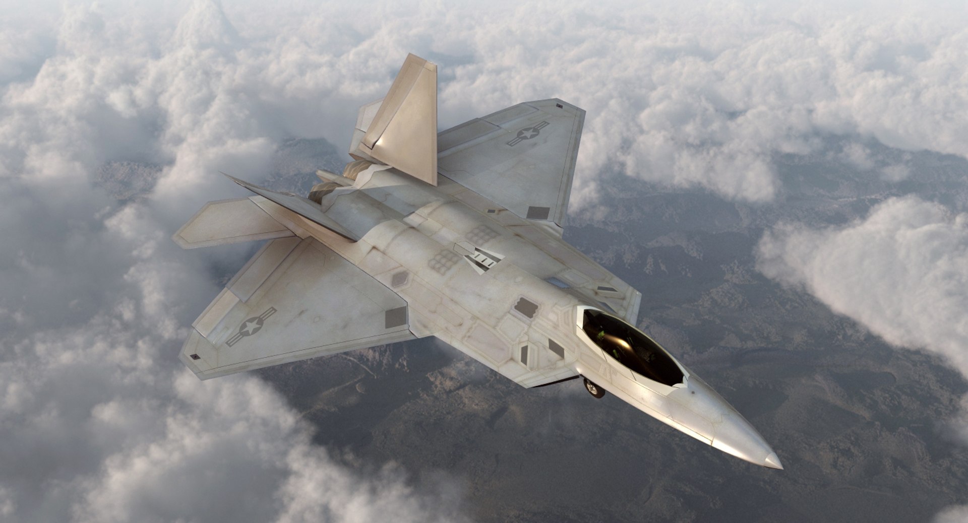 f 22 raptor rigged 3d ma