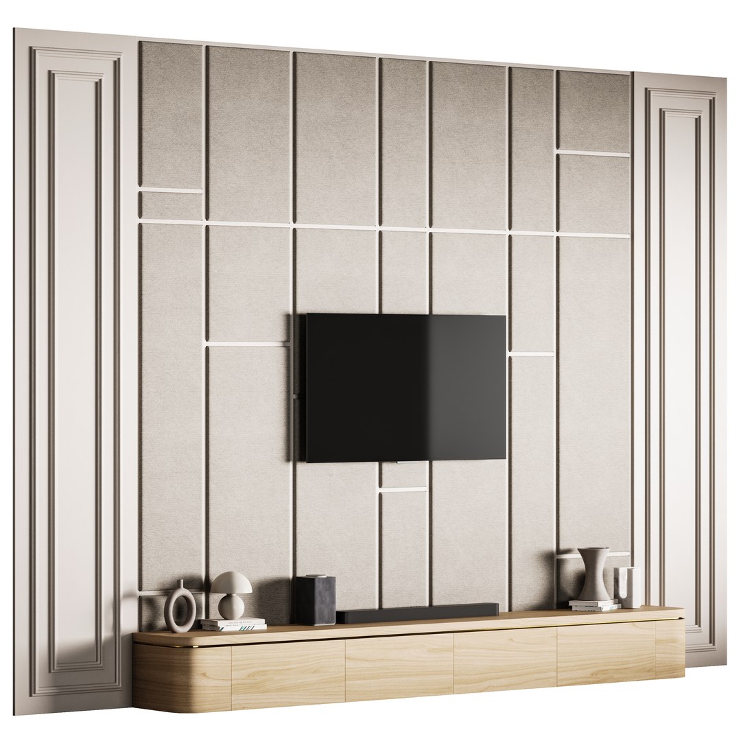 3D Modern TV Wall 031 Model - TurboSquid 2414974