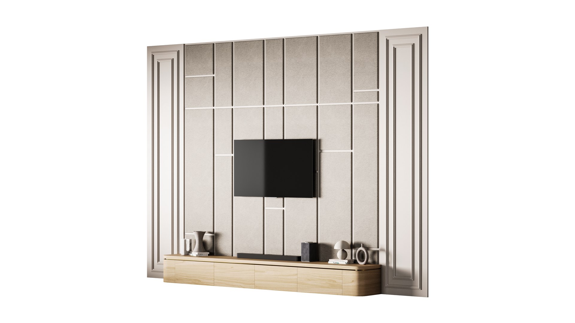 3D Modern TV Wall 031 Model - TurboSquid 2414974