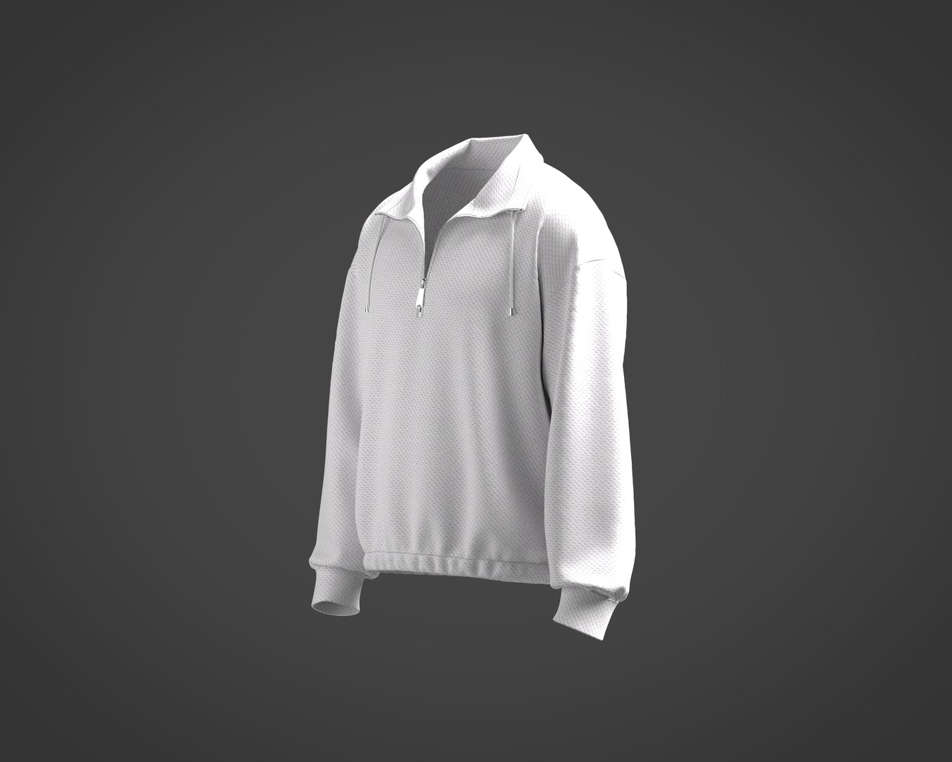 Mens Quarter Zip Sweatshirt With Knit Texture Fabric 3D Model ...