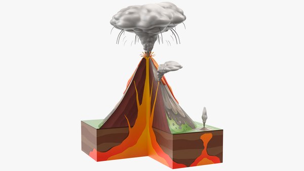 Coupe Transversale D'un Volcan Éruption Volcanique Mortelle En 2019: