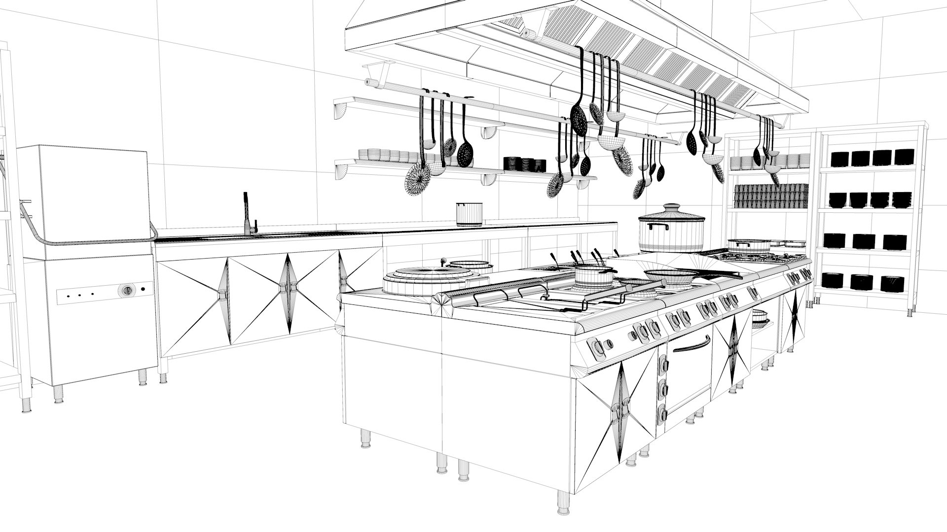 3D Commercial Kitchen Equipments model - TurboSquid 2083453