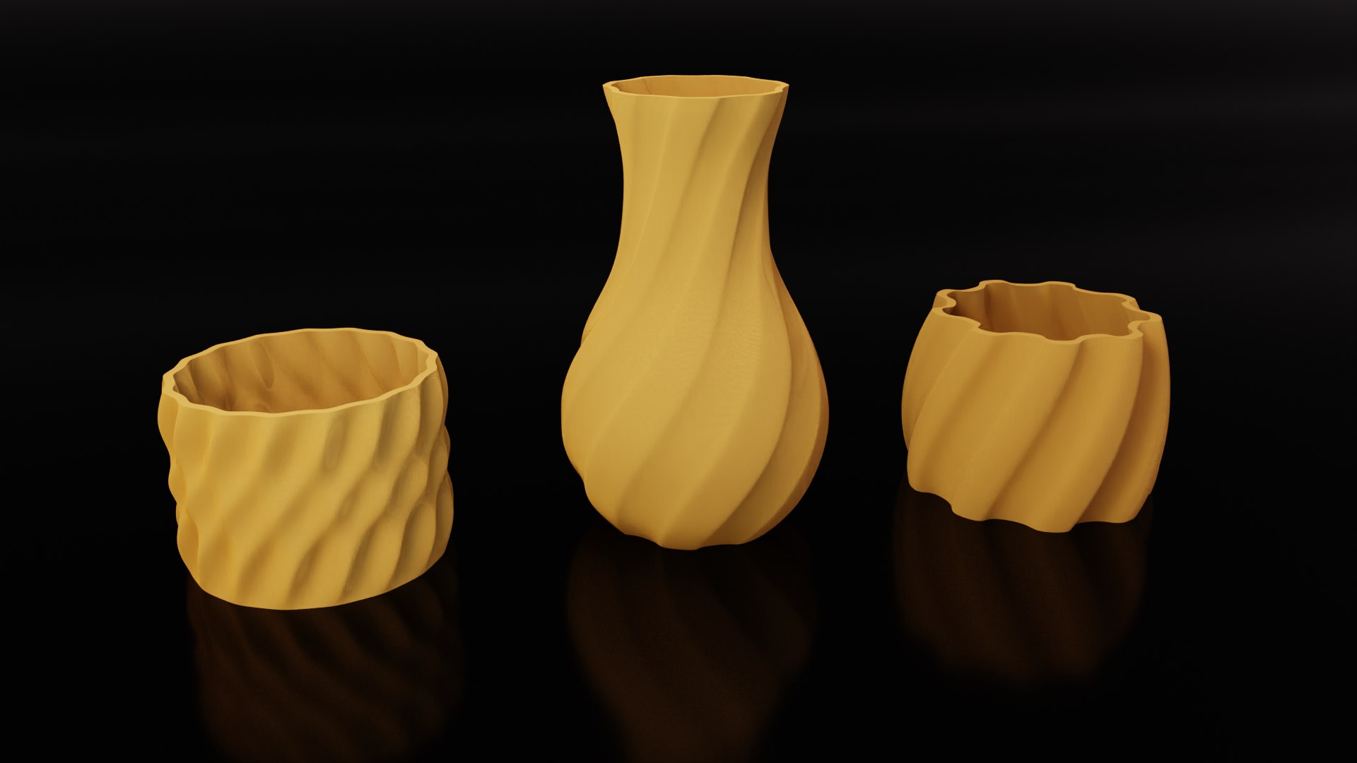 3D Vases 3 Pcs 3D Printed - TurboSquid 2035433