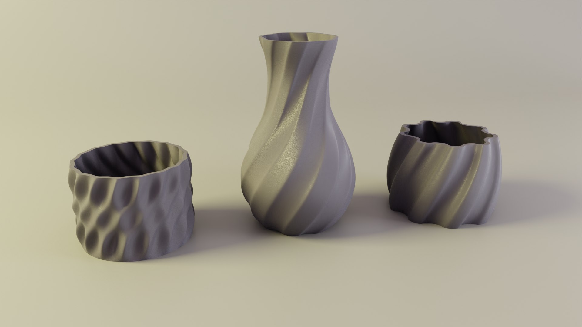 3D Vases 3 Pcs 3D Printed - TurboSquid 2035433