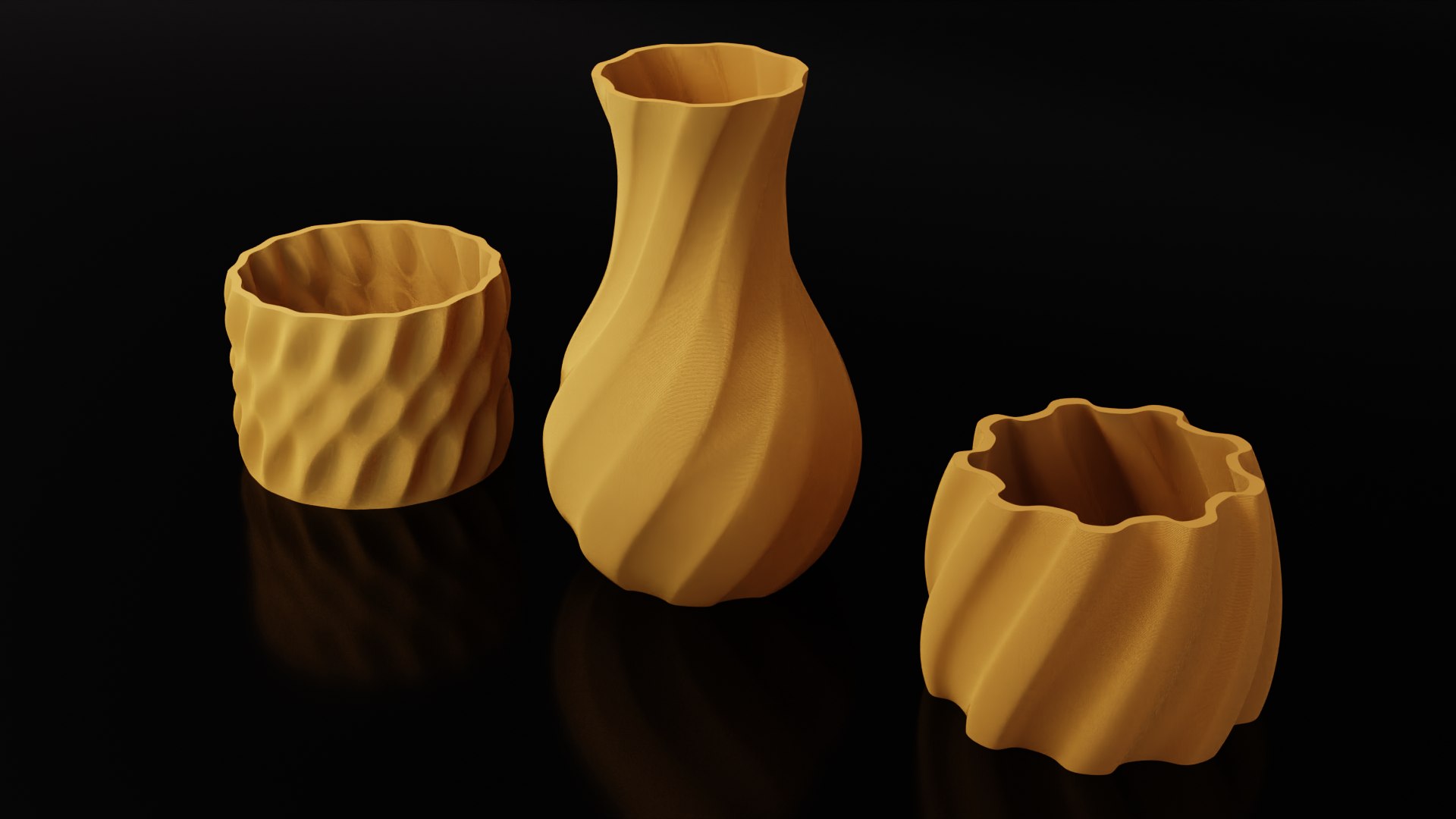 3D Vases 3 Pcs 3D Printed - TurboSquid 2035433