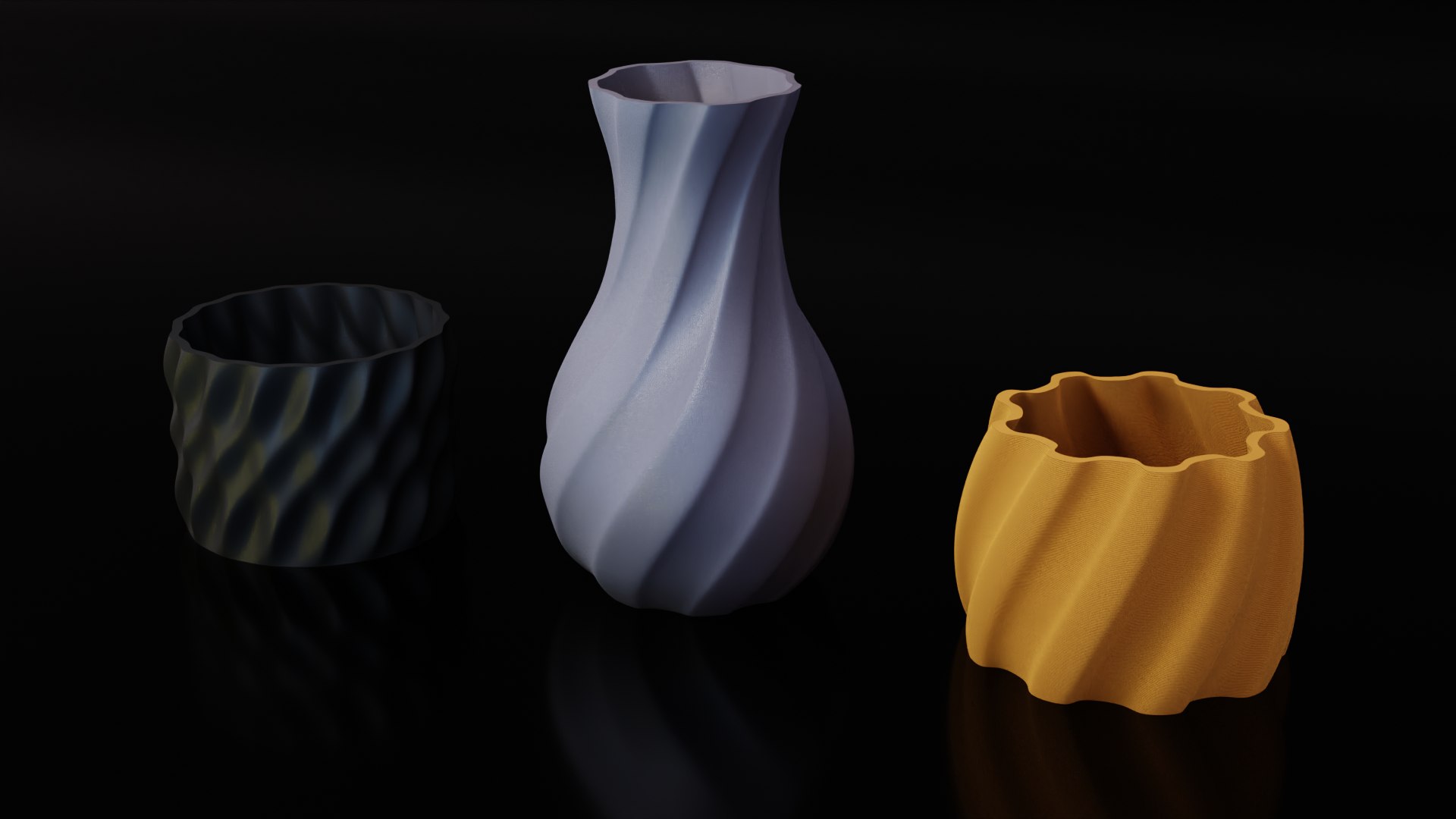 3D Vases 3 Pcs 3D Printed - TurboSquid 2035433