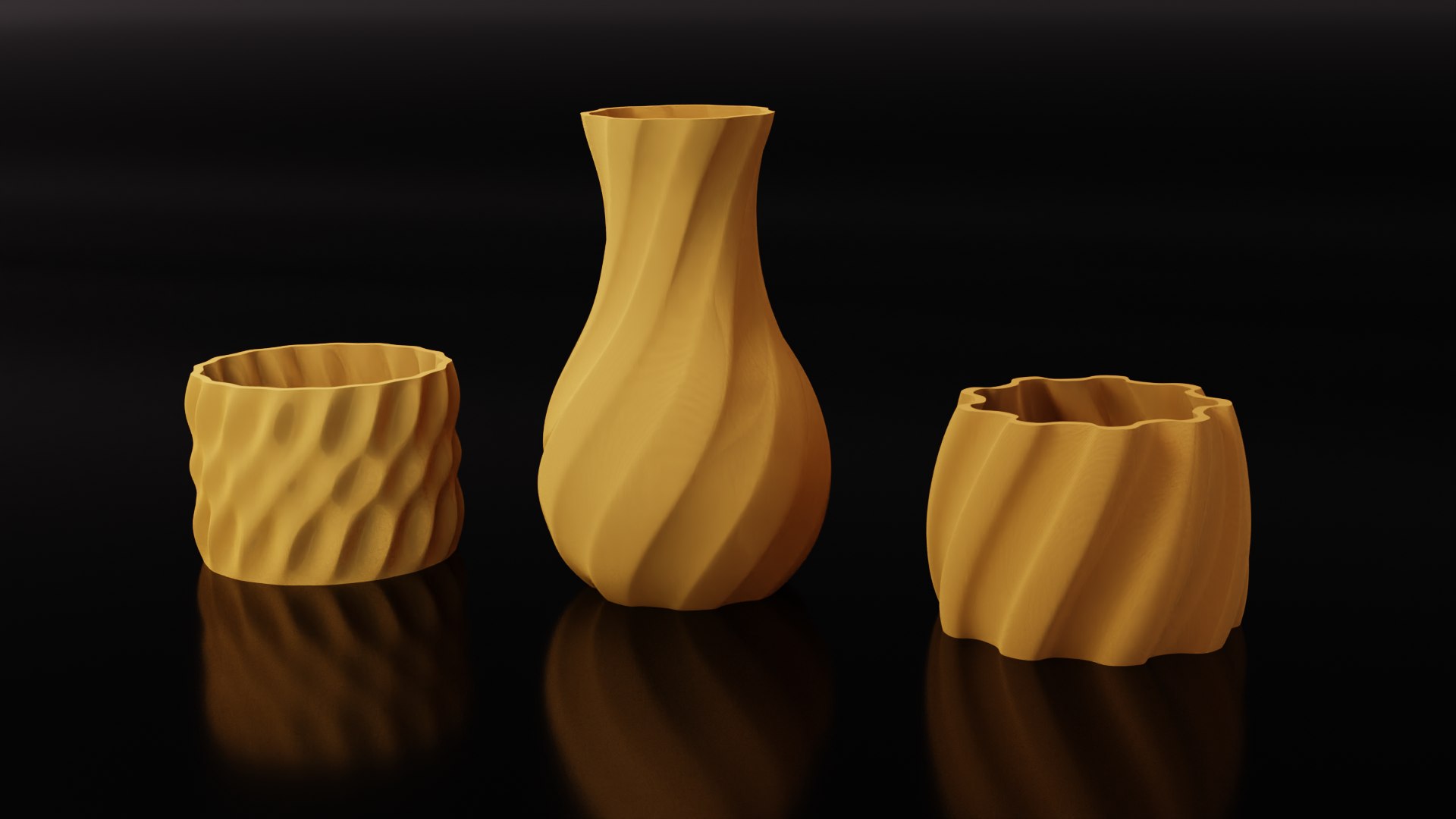 3D Vases 3 Pcs 3D Printed - TurboSquid 2035433