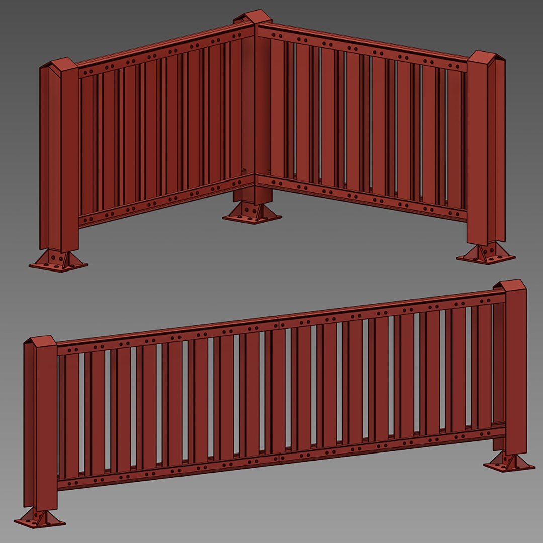 Metal Fencing Fence 3D Model - TurboSquid 2231967