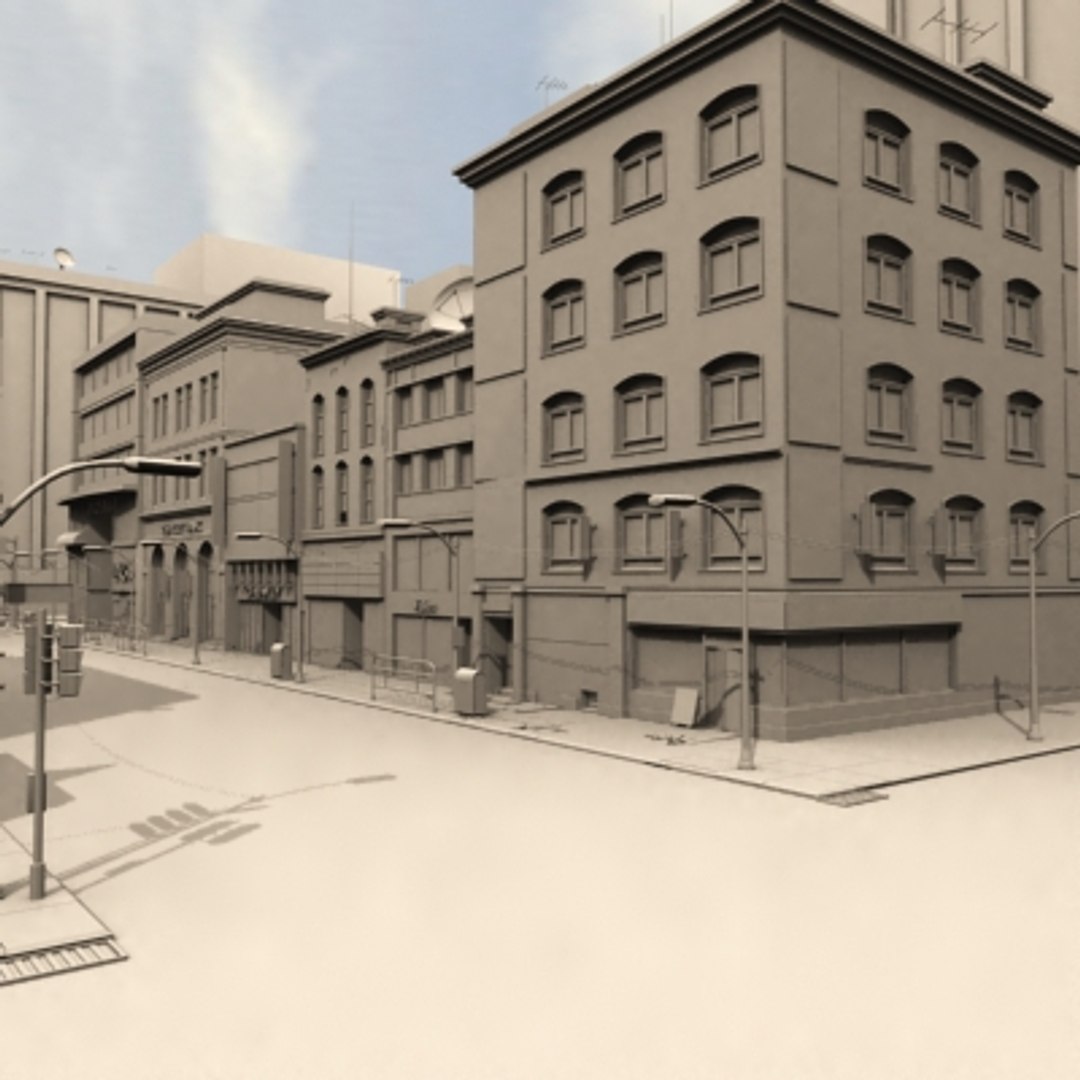 scene building street 3d model