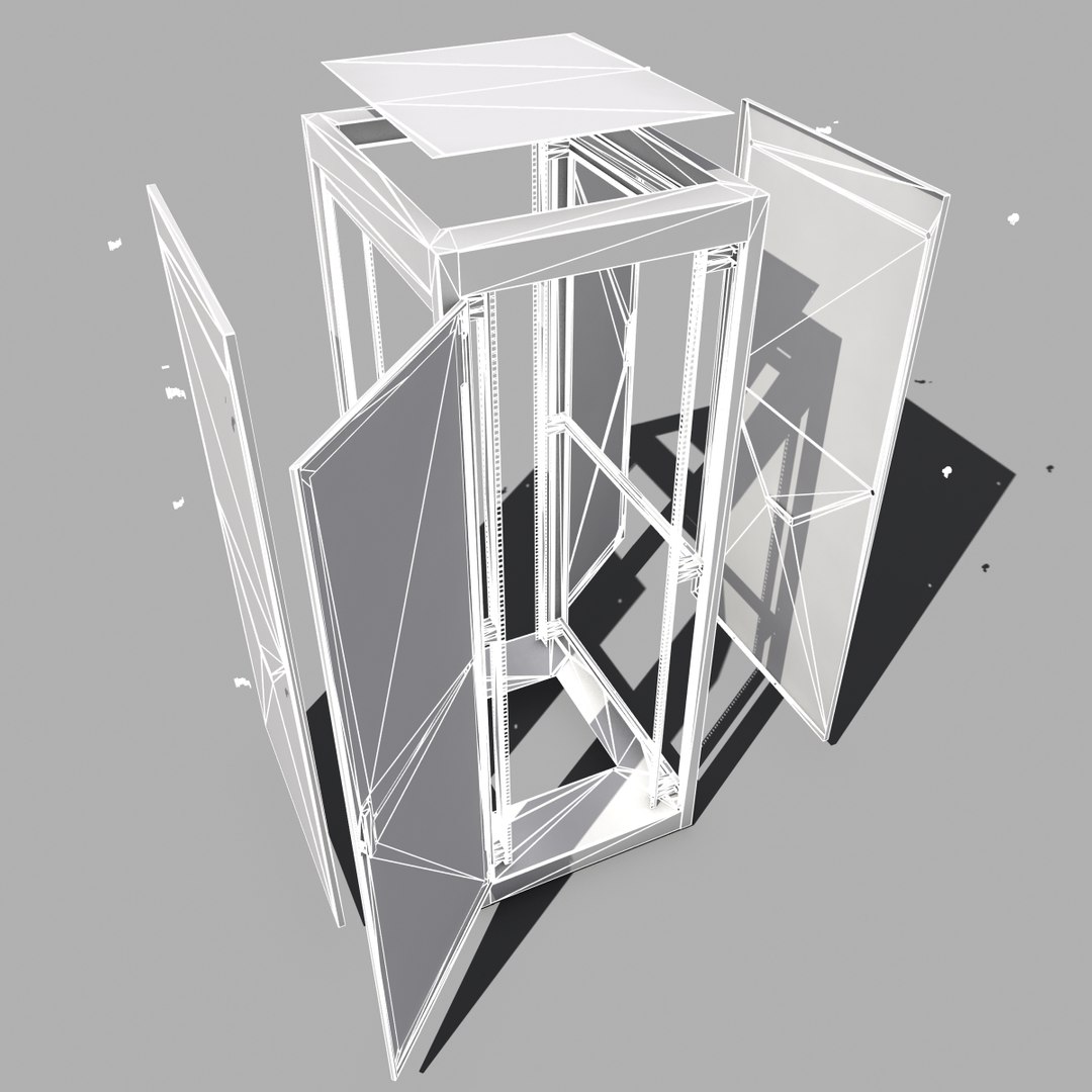 3d server rack cabinet model