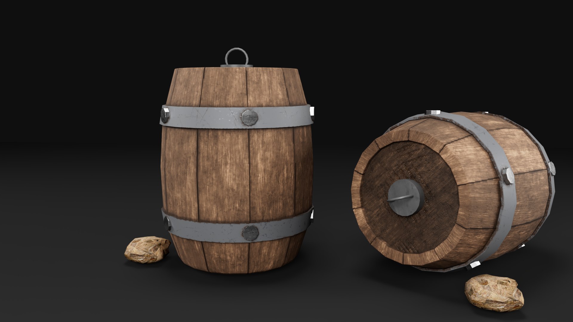 3D Wooden Barrel Low Poly PBR Model 3D - TurboSquid 2210917