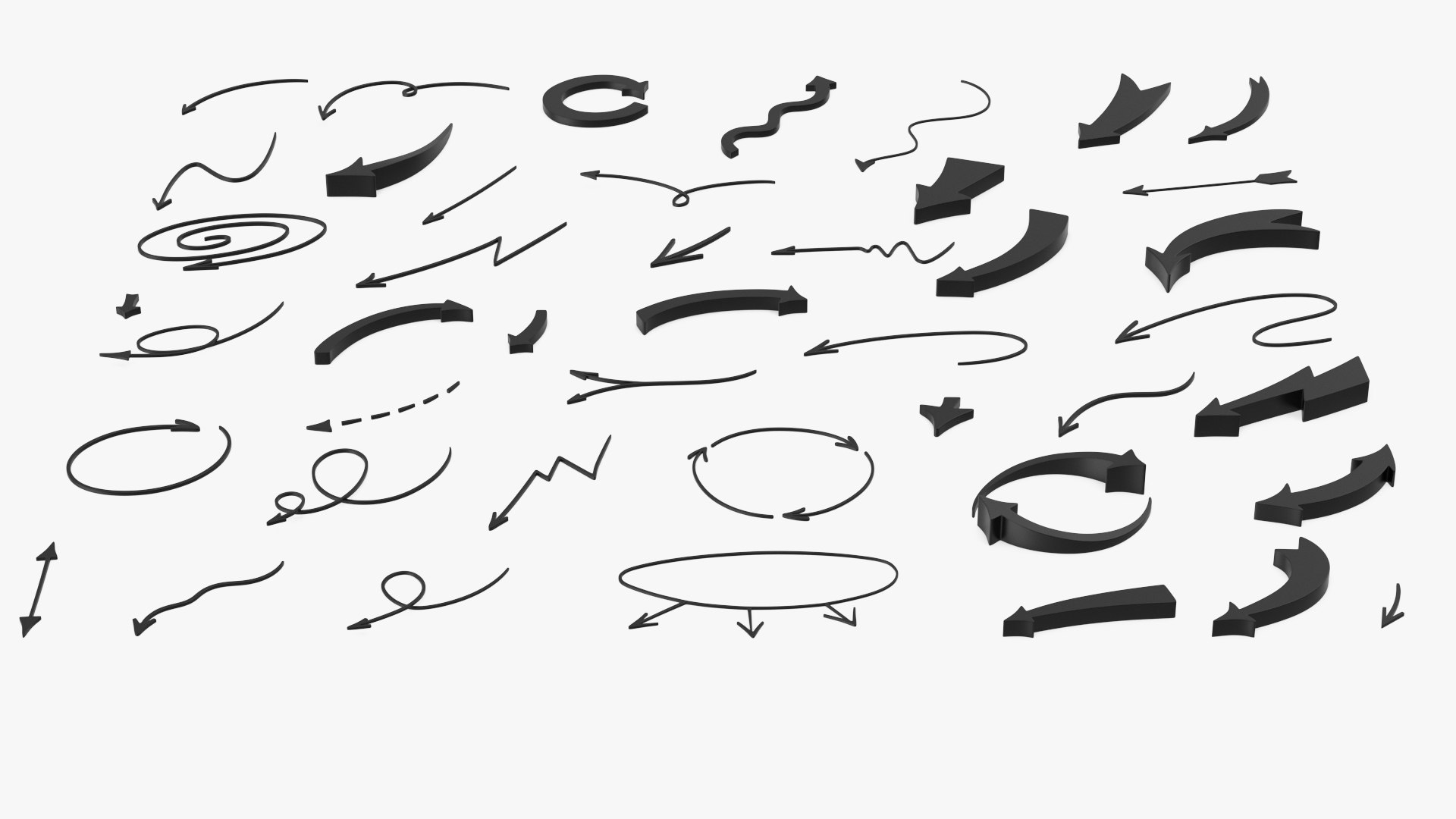 3D Arrow Set - TurboSquid 2190058