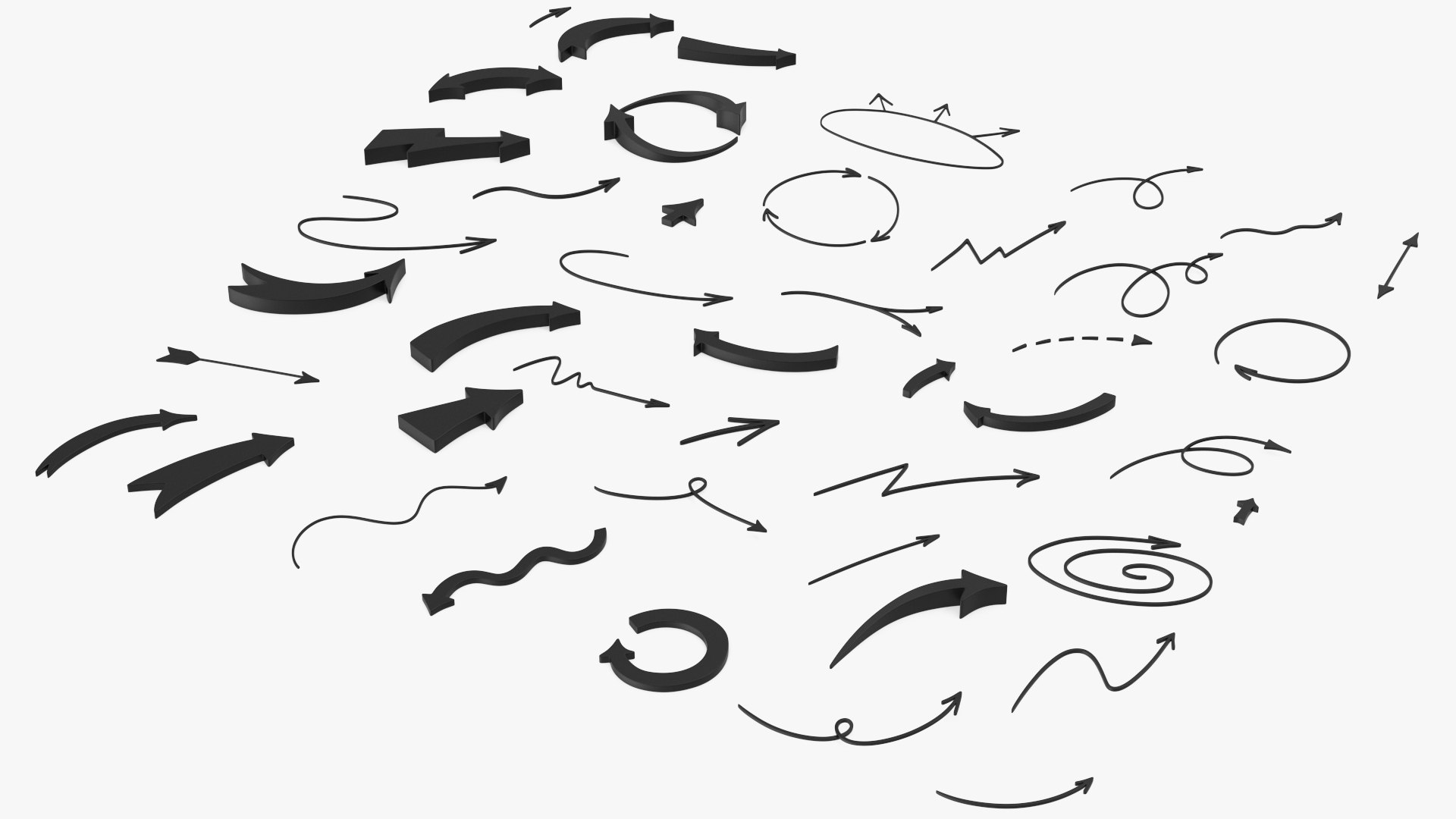 3D Arrow Set - TurboSquid 2190058