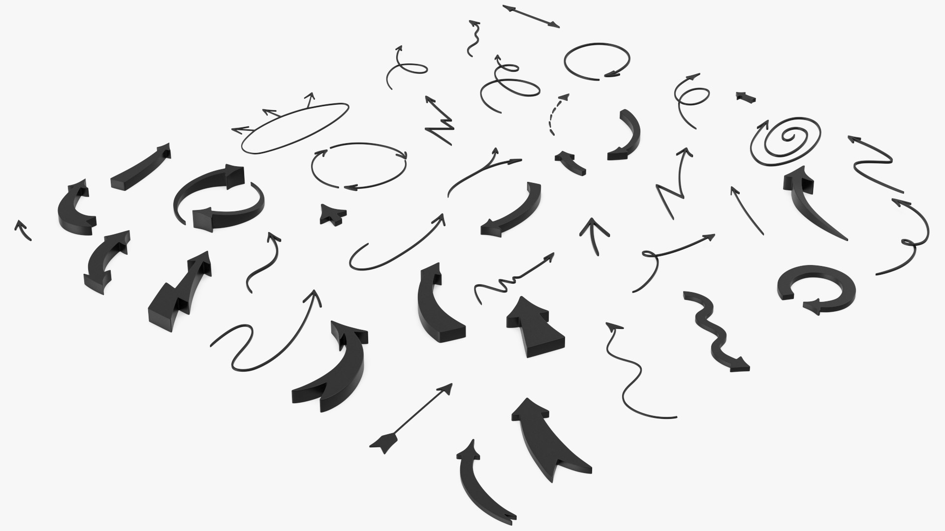 3D Arrow Set - TurboSquid 2190058