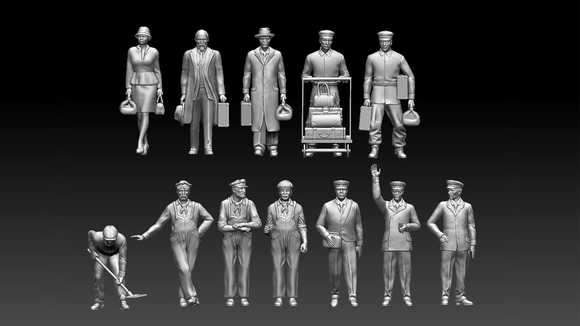 3D Staff Passengers - TurboSquid 2012973